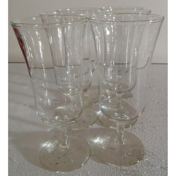 Dining | Vintage Set Of 6 Glass Short Stem Footed Parfait Glasses ...